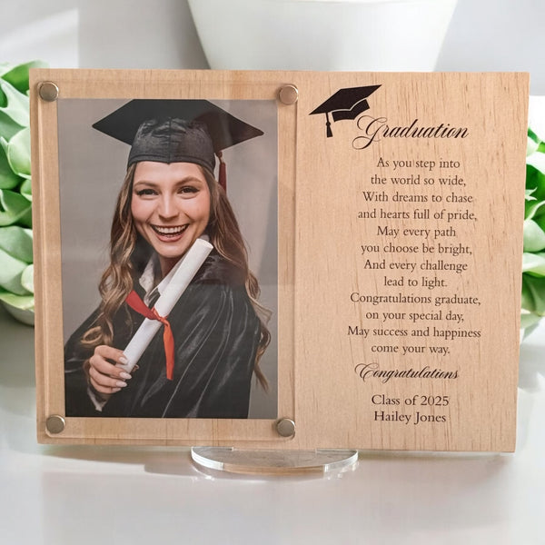 Graduation wood and acrylic poem frame | Graduation Gift Idea | Studen ...