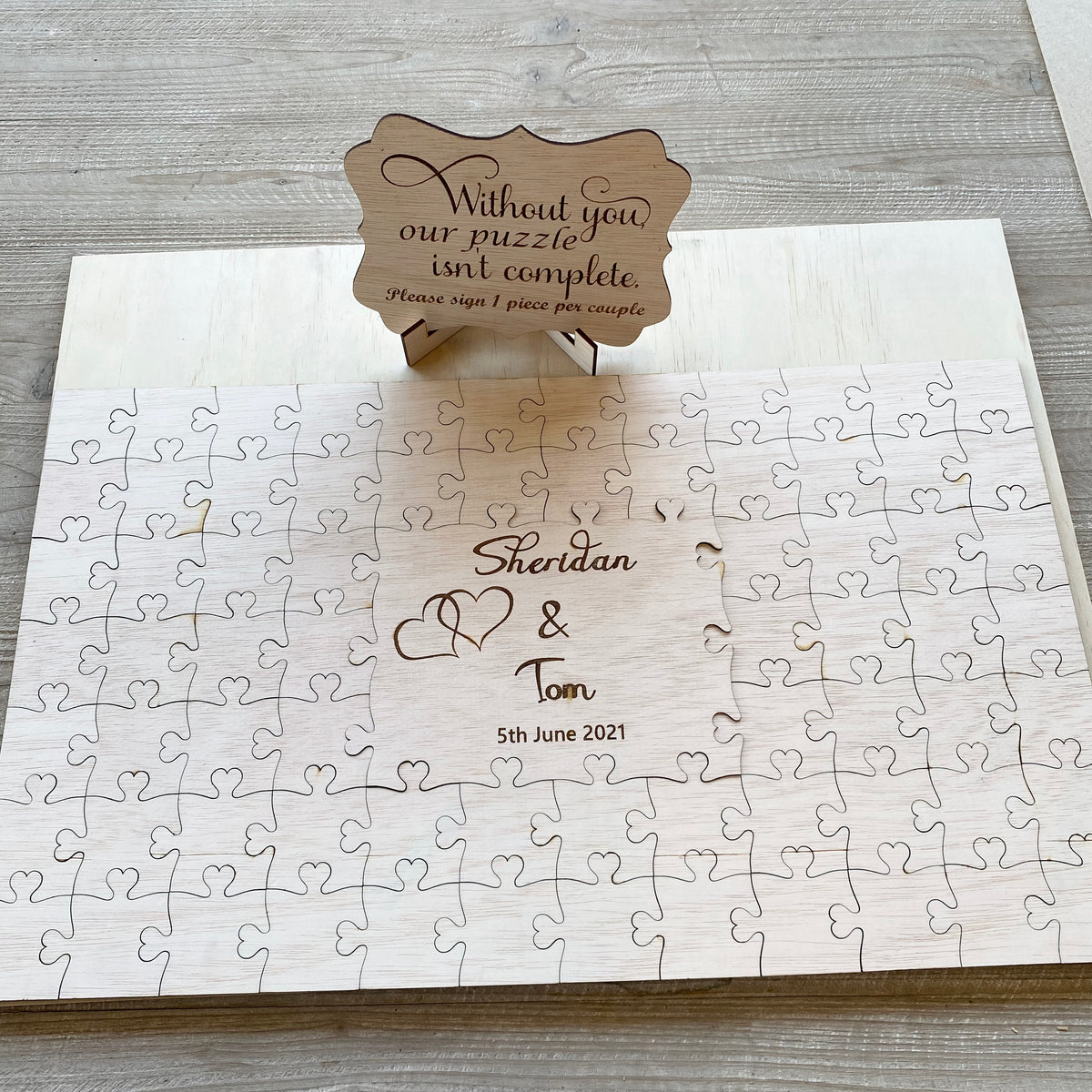 Wooden Wedding Jigsaw Puzzle – Engrave It Studio