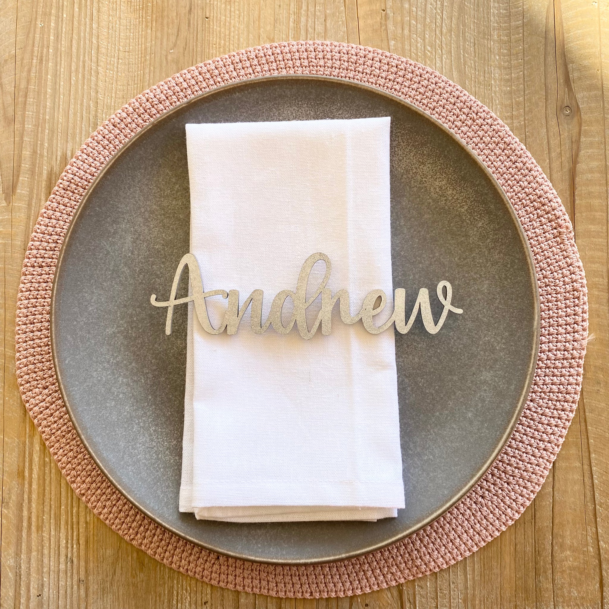 Wooden name place card table settings – Engrave It Studio